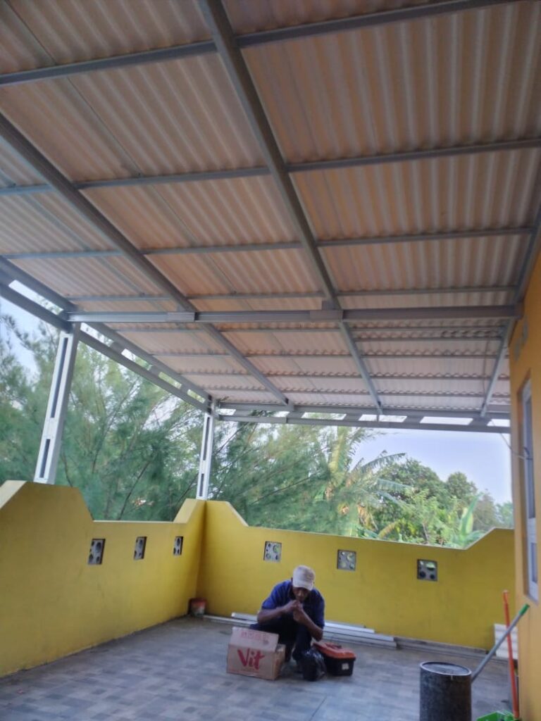 Pasang kanopi baja ringan alderon RS di perum mega regency, serang baru ...